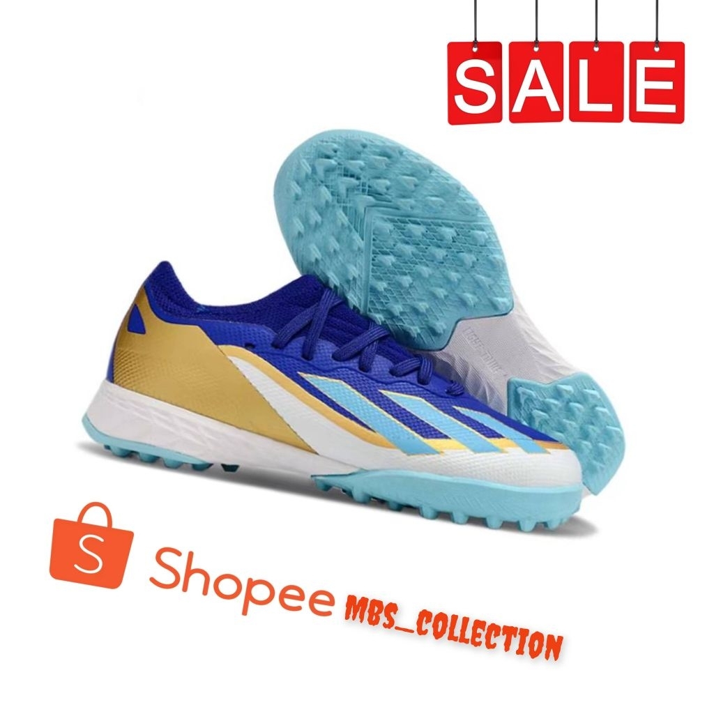 Jual SEPATU FUTSAL ANAK JUNIOR KIDs MESSI TURF CR4ZY.1 BLUE JADE GOLD ...