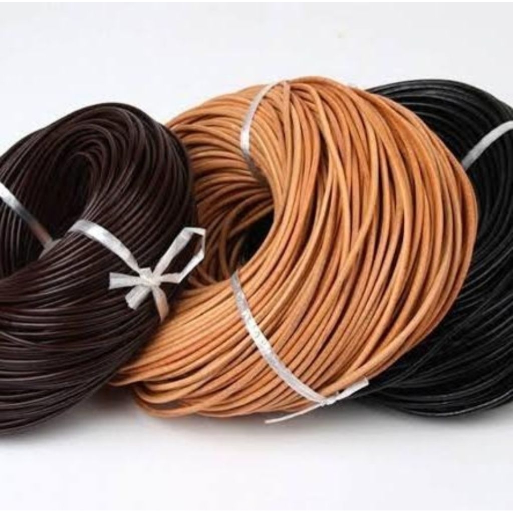 Jual Cowhide genuine leather Cord 2mm | tali kulit asli | Shopee Indonesia