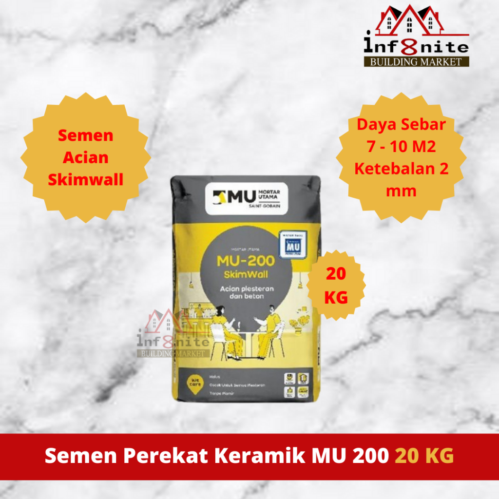 Jual Semen Acian MU 200 Skim Wall 20 KG Mortar Utama Skimcoat Plester ...