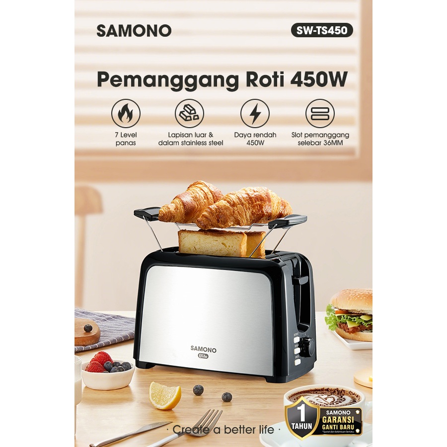 Jual SAMONO Toaster Pemanggang Roti 450 Watt 7 Level Pemanas Dengan Rak ...