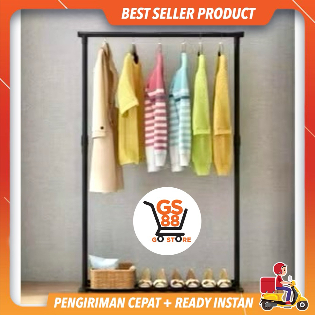 Jual Stand Hanger Rak Gantungan Baju / Single Rak Baju Serbaguna dengan ...