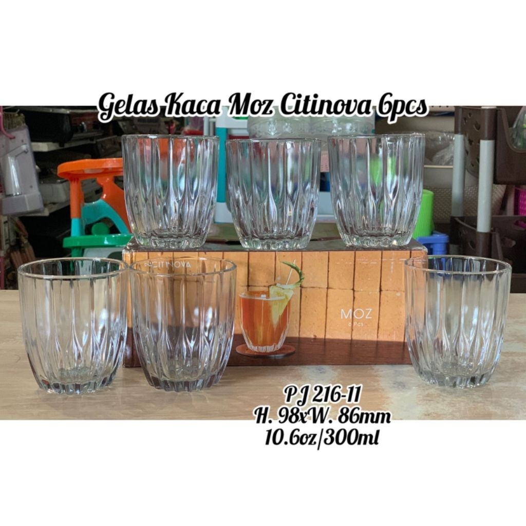 Jual CITINOVA - GELAS KACA MOZ 6PCS | Shopee Indonesia