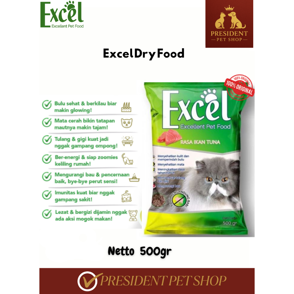 Jual Makanan Kucing Dry Food - Excel Dry Food 500gr | Shopee Indonesia