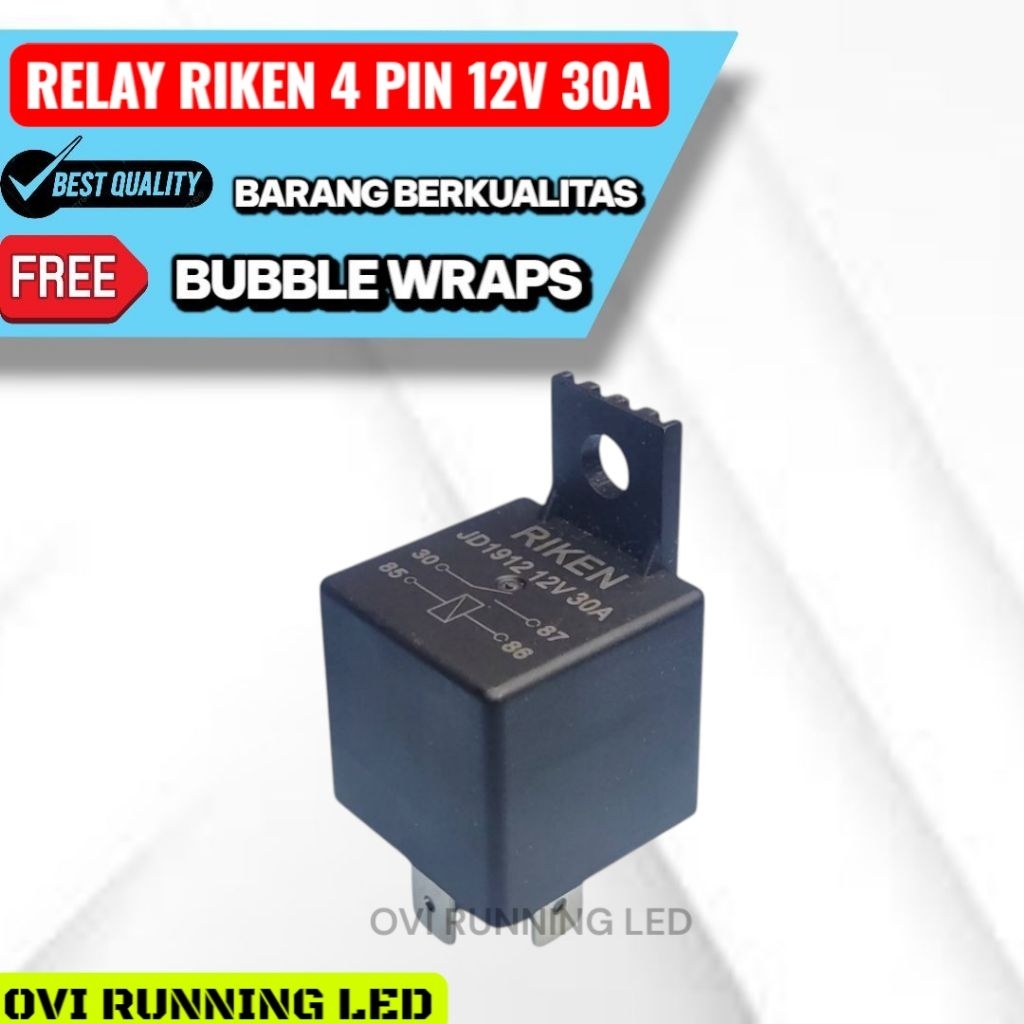 Jual Riley Riken 12V 30A 4 kaki/Riley klakson Riken 12v 30A 4 pin ...