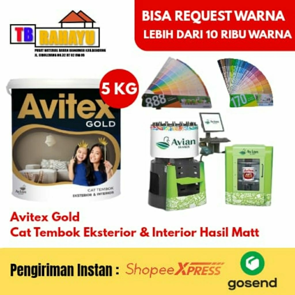 Jual Cat Tembok Avitex Gold Eksterior & Interior Tinting - 5 KG ...