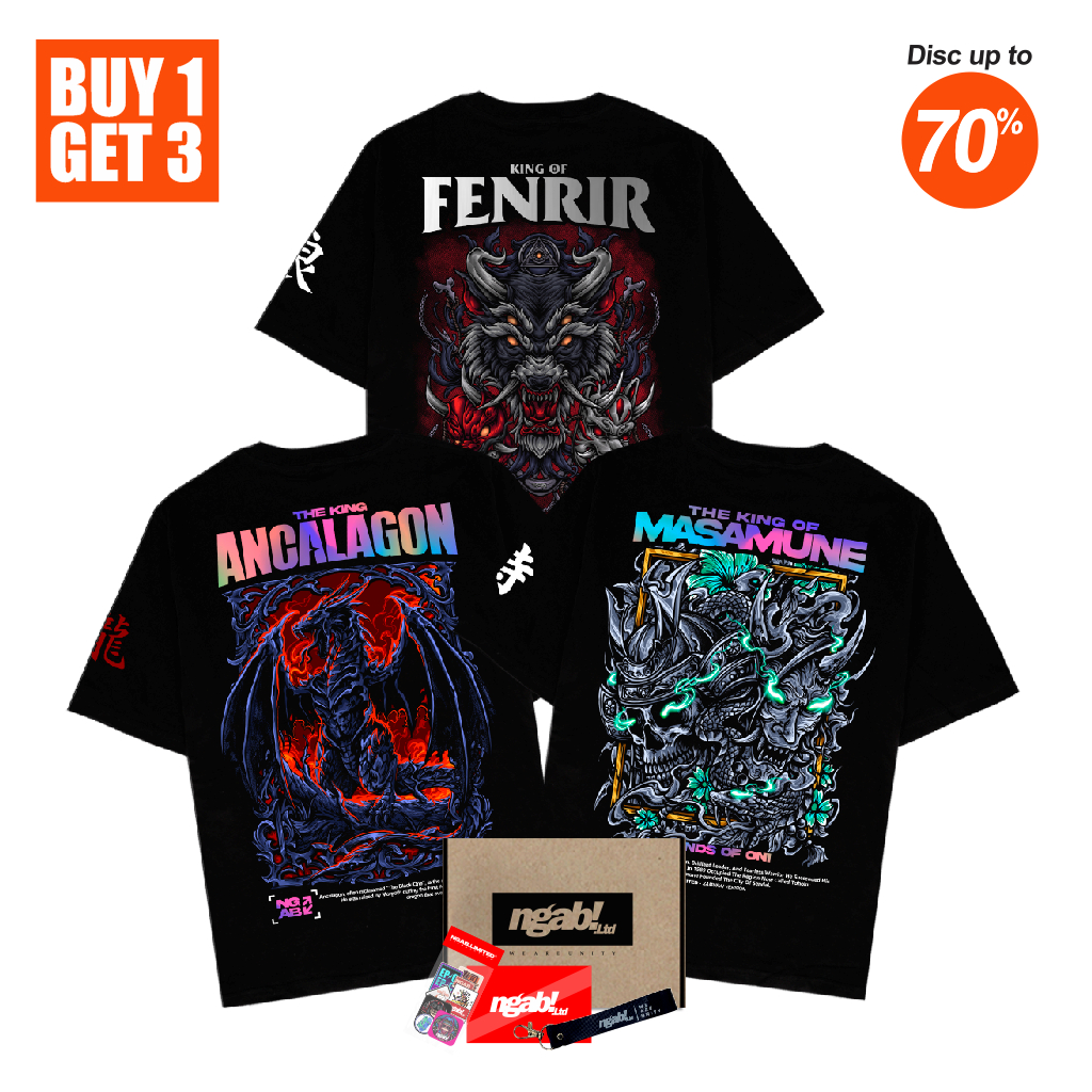 Jual Buy 1 Get 3 Ngab Kaos Distro Spesial Bundling Masamune, Ancalagon ...