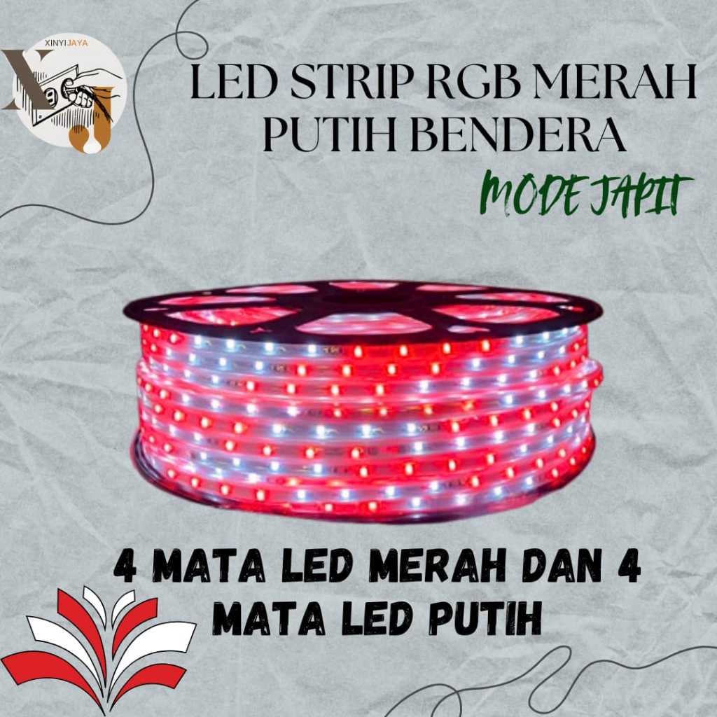 Jual LED STRIP RGB MERAH PUTIH BENDERA 48LED 100M | Shopee Indonesia