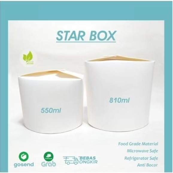 Jual ISI 100 star box ivory - noodle box - food pail mangkok - rice ...