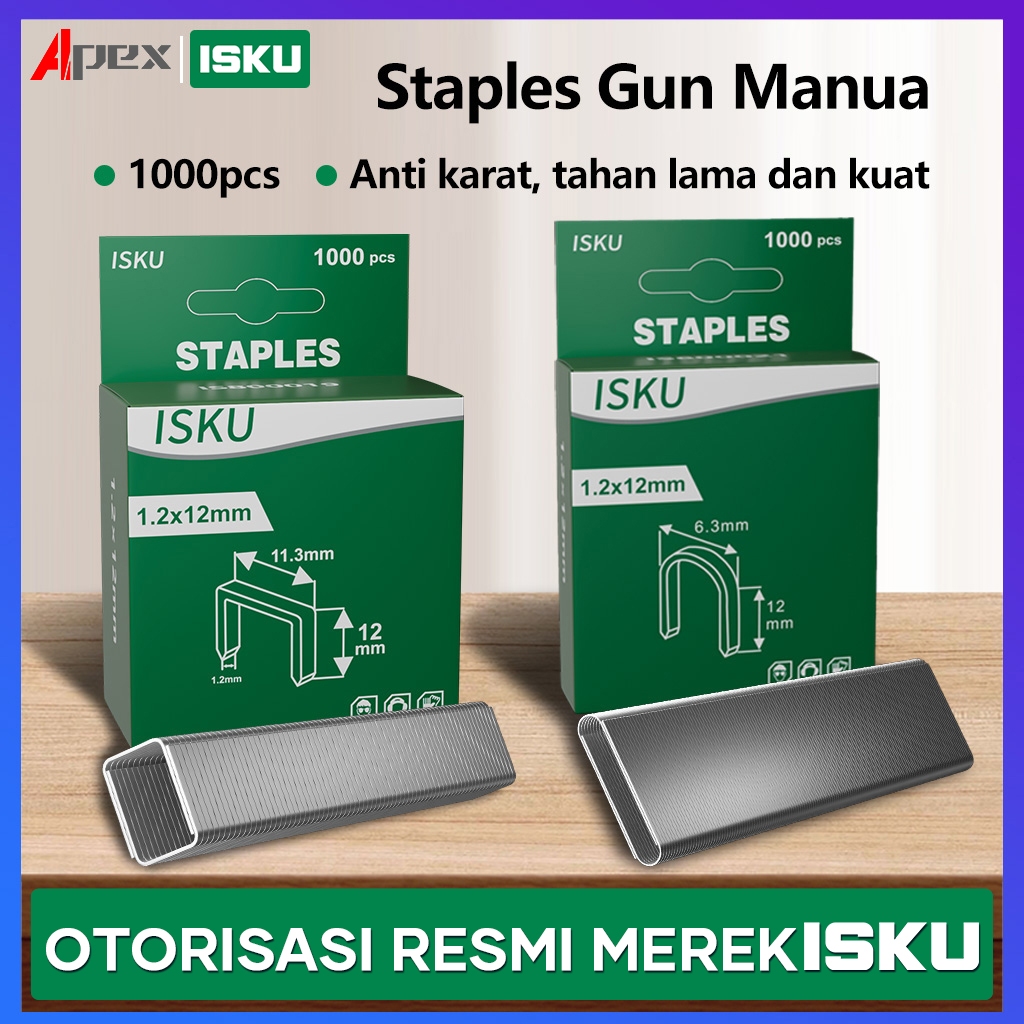 Jual ISKU staple gun refill stapler/ isi ulang refill staples 8 x 11.3 ...