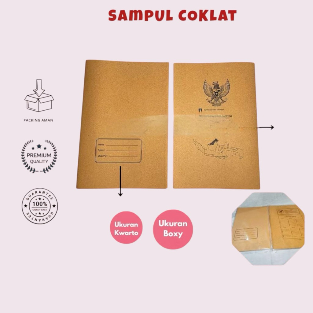 Jual Sampul Buku Warna Coklat Polos dan Nama Ukuran Boxy dan Kwarto ...