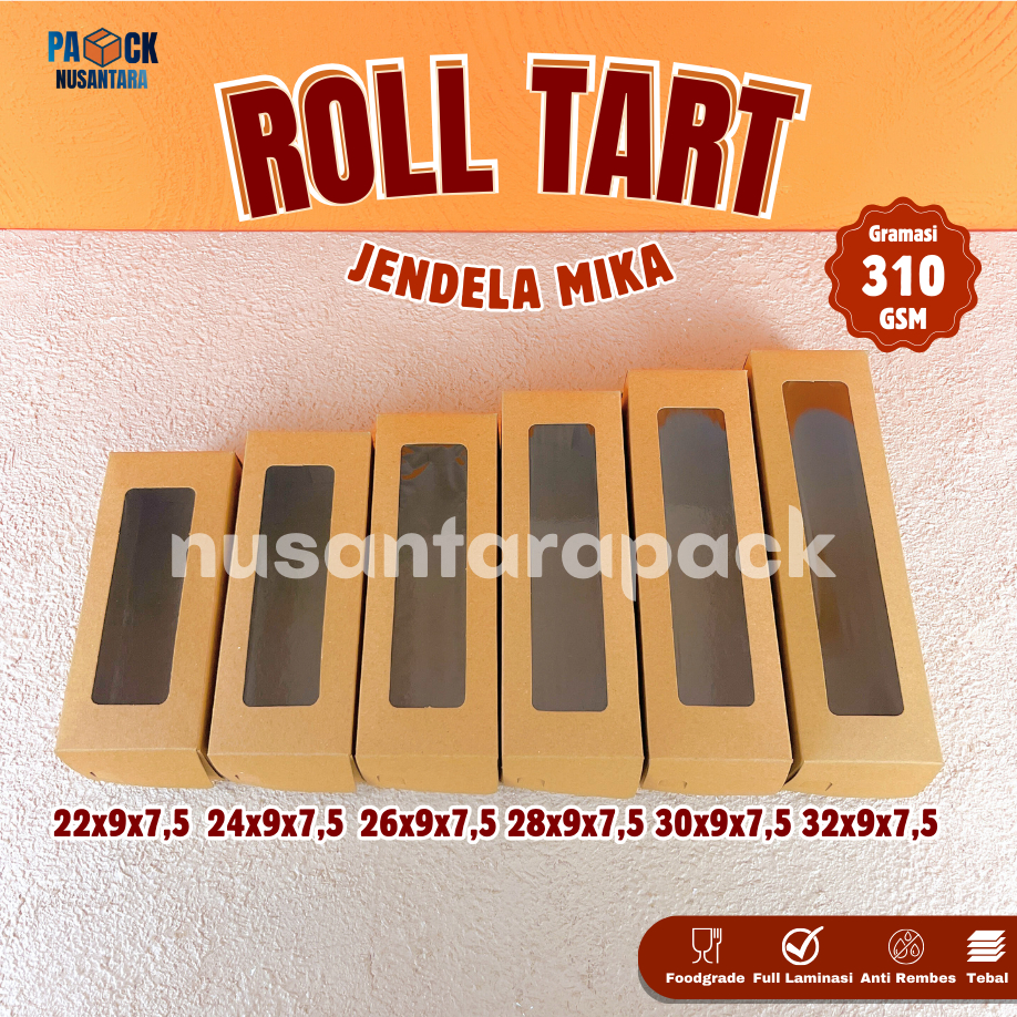 Jual Box Roll Tart Kraft Window Laminasi Kotak Makanan Kue Bolu Gulung ...