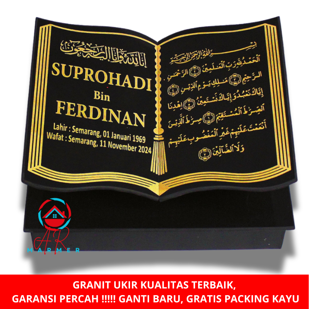 Jual BATU NISAN MAKAM MAESAN BUKU DUDUKAN FULL GRANIT TILE UKURAN 25X30 ...