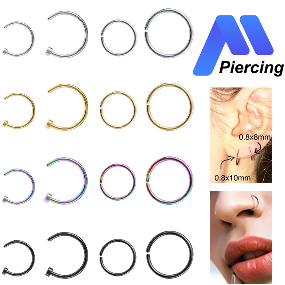 Jual 1 Buah Stainless Steel Anting Ring Piercing 20G Perhiasan Tindik ...