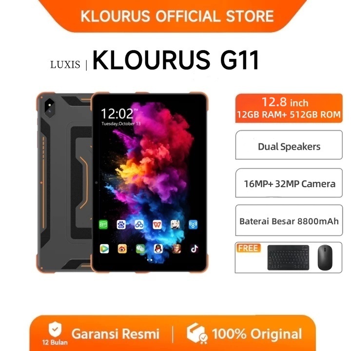 Jual KLOURUS Tablet G11 (128GB + 512GB) | IPS 12.8" | Tablet Murah ...