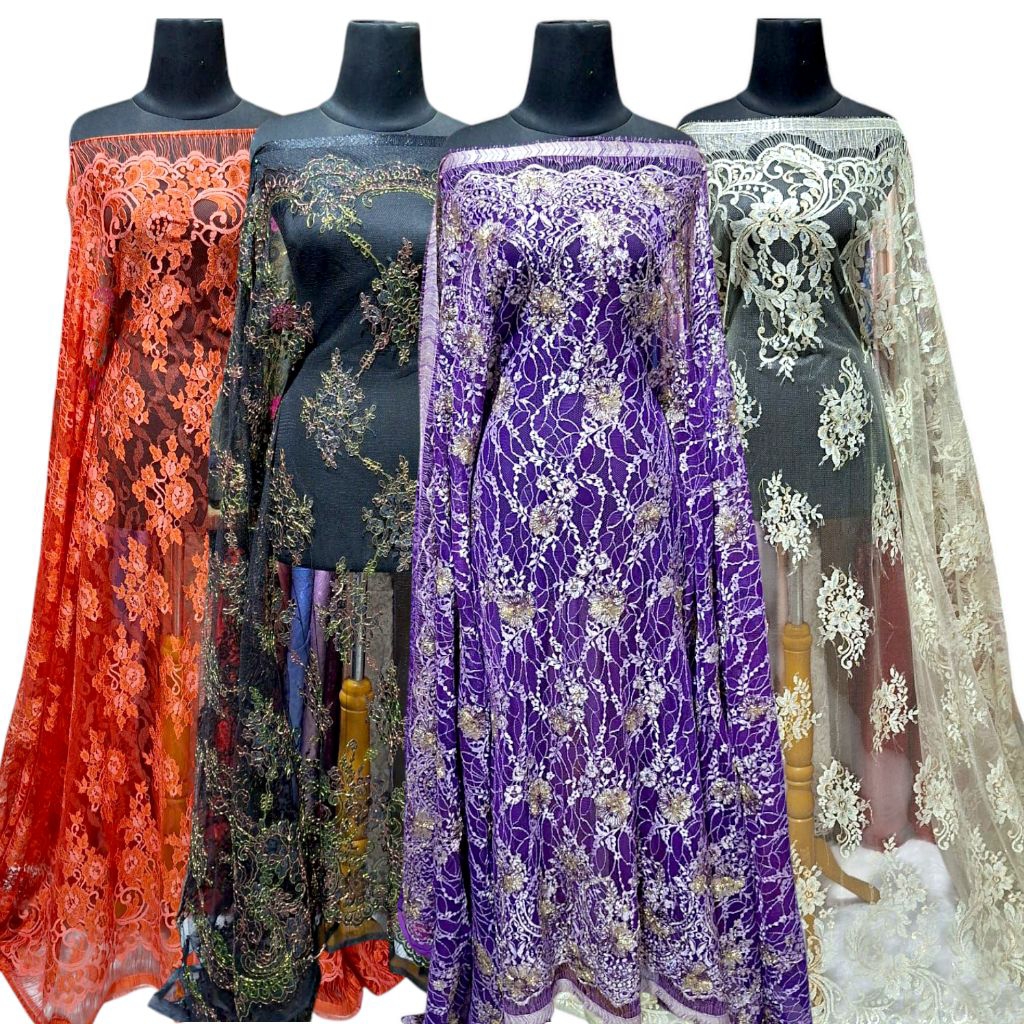 Jual Bakal Kebaya Brukat Panel Semi Francis Meisa Kain Brokat Semi ...