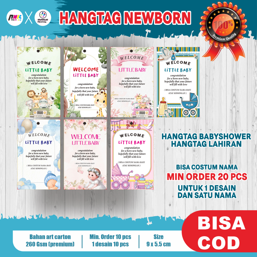 Jual Kartu Hang Tag New Born - Hang Tag Baby -Hang Tag Bayi - Gift Card ...