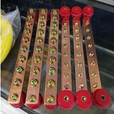 Jual Terminal Busbar Isolator Merah Grounding 2x20MM 10 Baut NOL KLEM ...