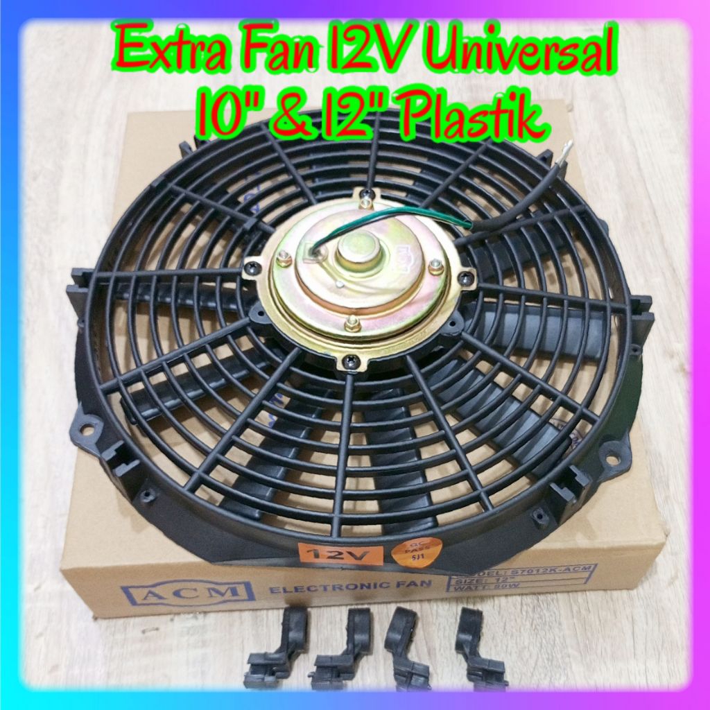Jual EXTRA FAN AC RADIATOR MOBIL 12V UNIVERSAL 12 INCHI DAN 10 INCHI ...