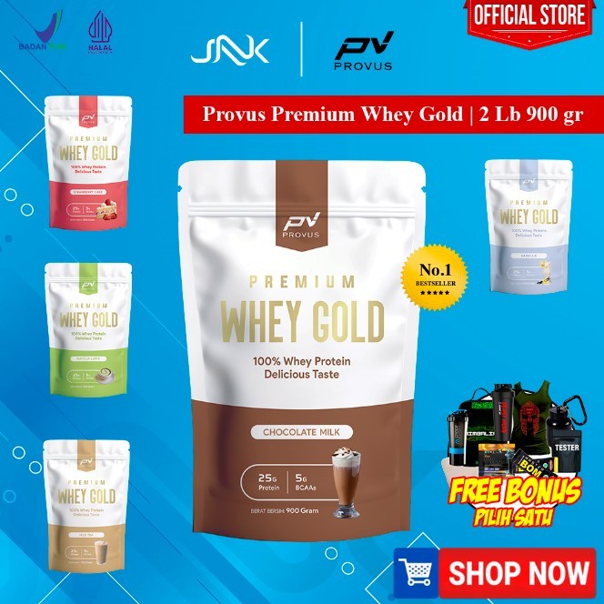 Jual Provus Premium Whey Gold 2 lb 900gr | 100% Whey Protein ...