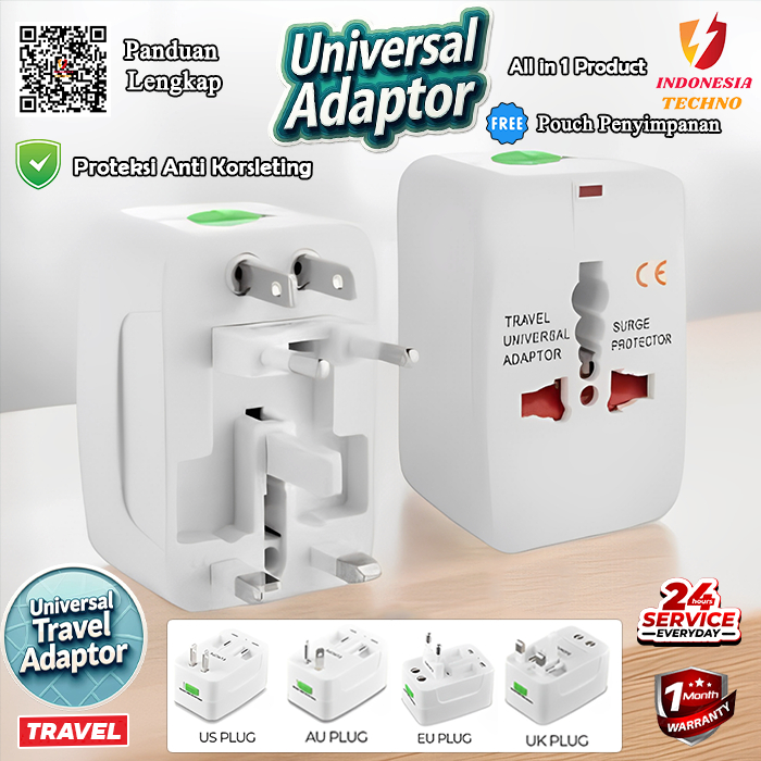 Jual Universal Travel Adaptor USB Charger Adapter Colokan Stop Kontak ...