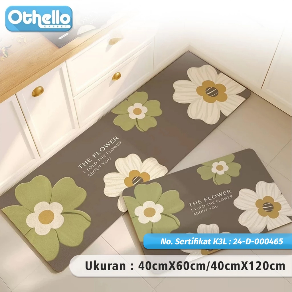 Jual [Othello] Keset Lantai Dapur 2in1 Polyester Floor Mat Anti Slip ...