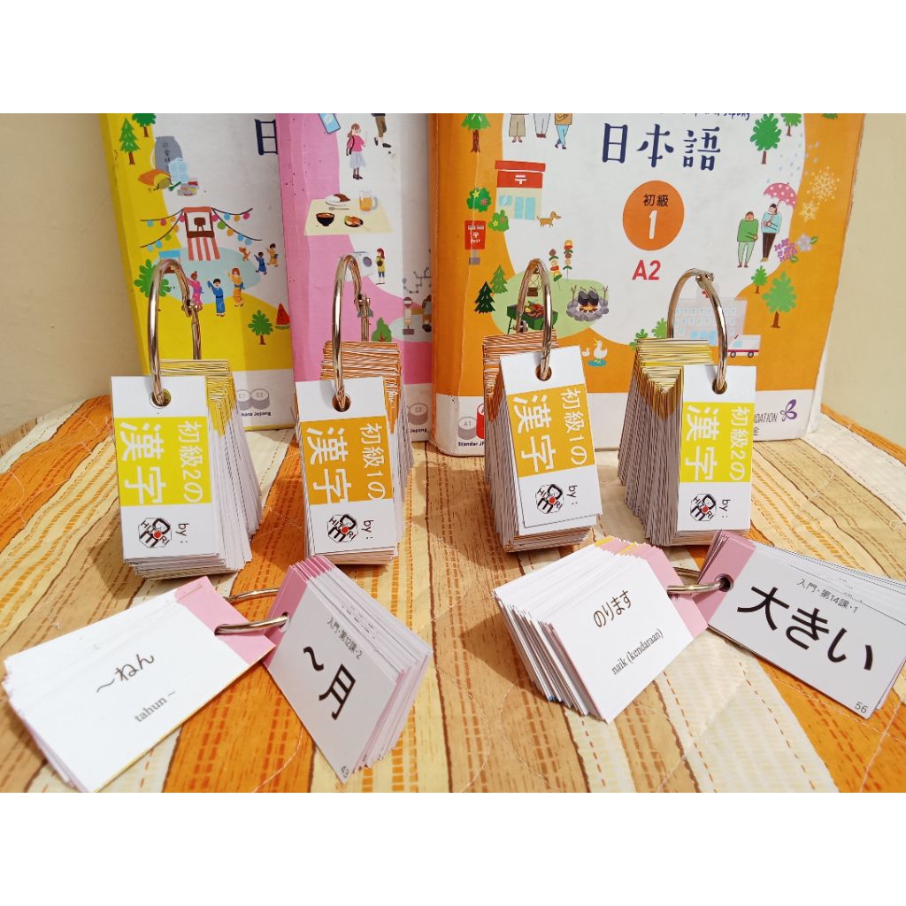 Jual (454 kanji) KANJI CARD JFT/JLPT N5-N4 FLASH CARD IRODORI A1-A2/1 2 ...