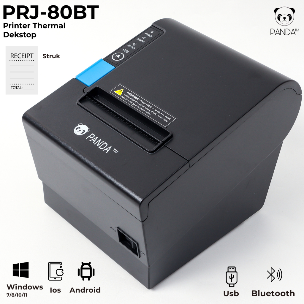 Jual PRINTER BLUETOOTH POS ANDROID/IOS KASIR THERMAL 80MM PANDA PRJ-80BT (USB/RJ11 BUAT LACI ...