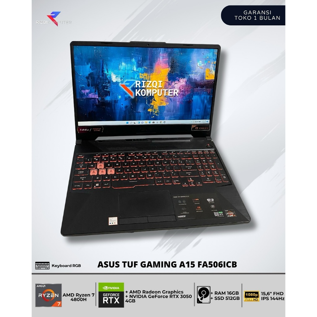 Jual Asus TUF Gaming A15 FA506ICB AMD Ryzen 7 4800H Ram 16GB SSD 512GB ...