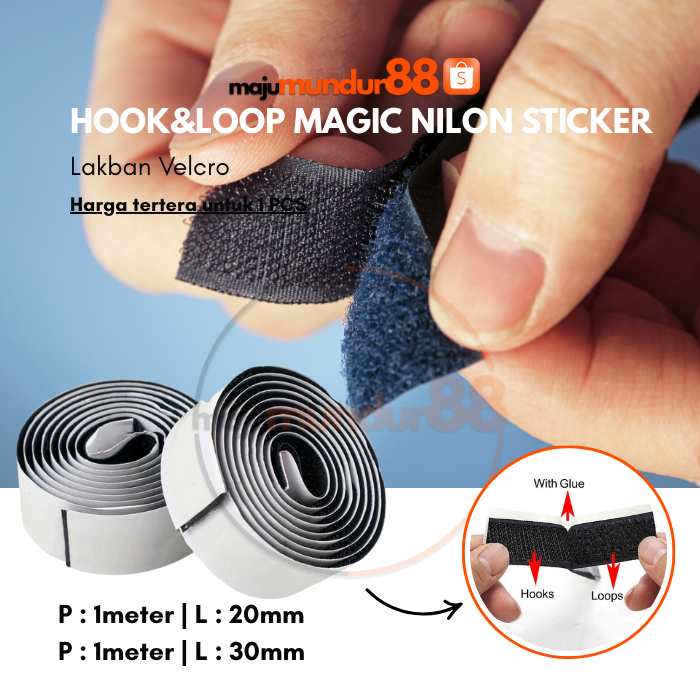 Jual Double Tape Jaring Nyamuk Lakban Velcro Hook and Loop Magic Nilon Sticker 1M 20mm | Shopee ...