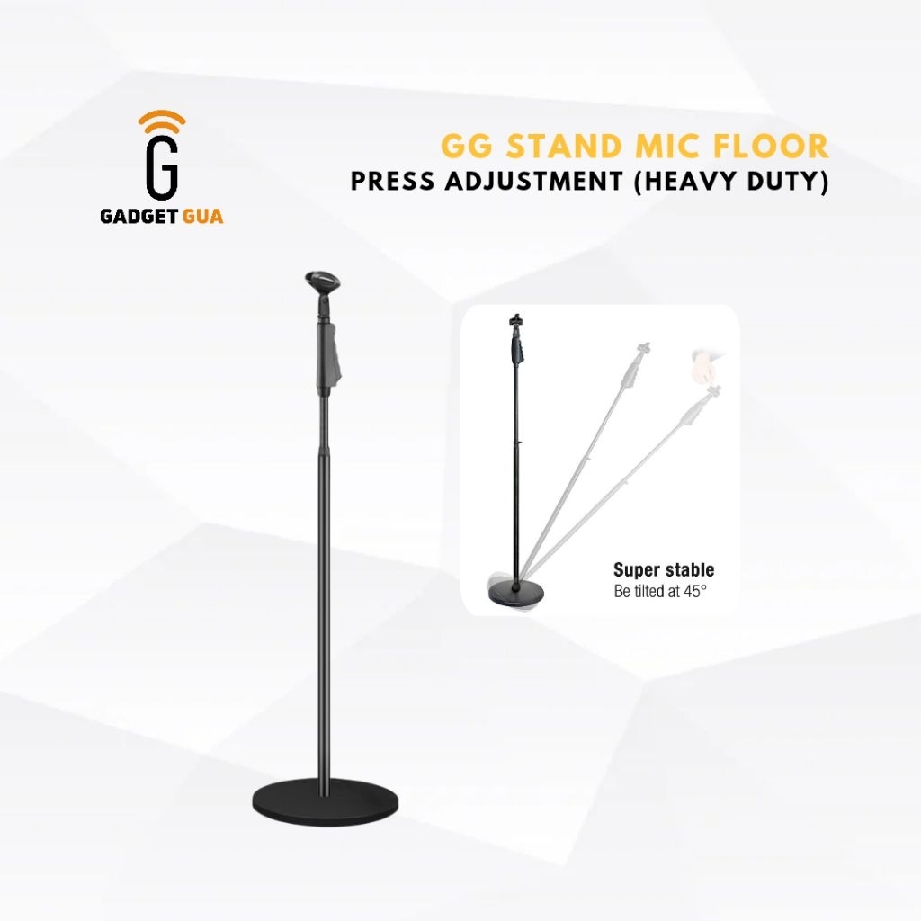 Jual GG Stand Mic Floor Press Adjustment - Heavy Duty (Best for Live ...