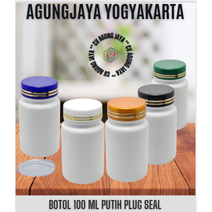 Jual Botol Obat 100 ml Putih List Line / Botol Kapsul / Botol Tablet ...