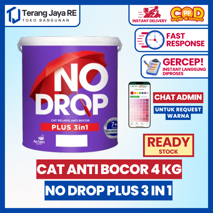 Jual NO DROP PLUS 3 IN 1 Kemasan 4 KG - Cat Pelapis Anti Bocor | Shopee ...