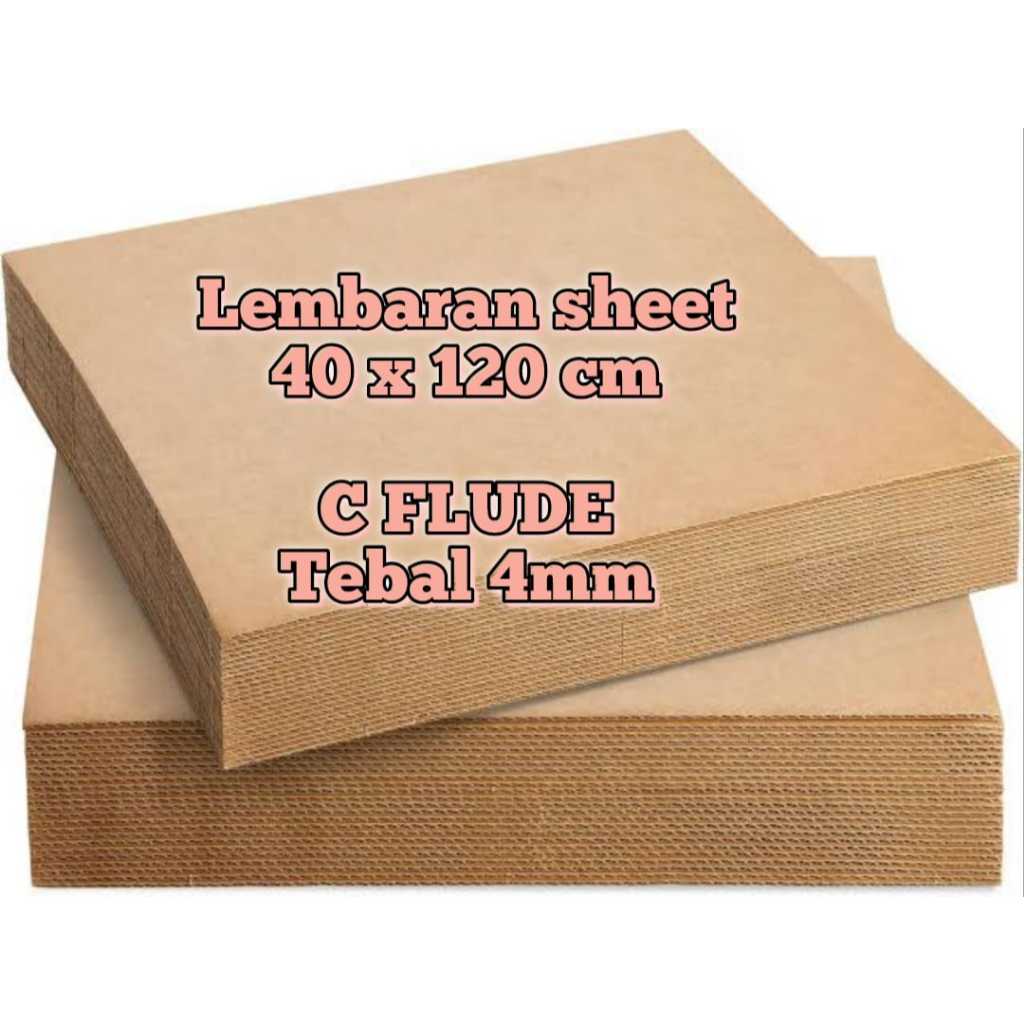 Jual KARDUS SHEET LEMBARAN 40 X 120 CM POLOS TEBAL 4MM C-FLUDE 120X40 ...