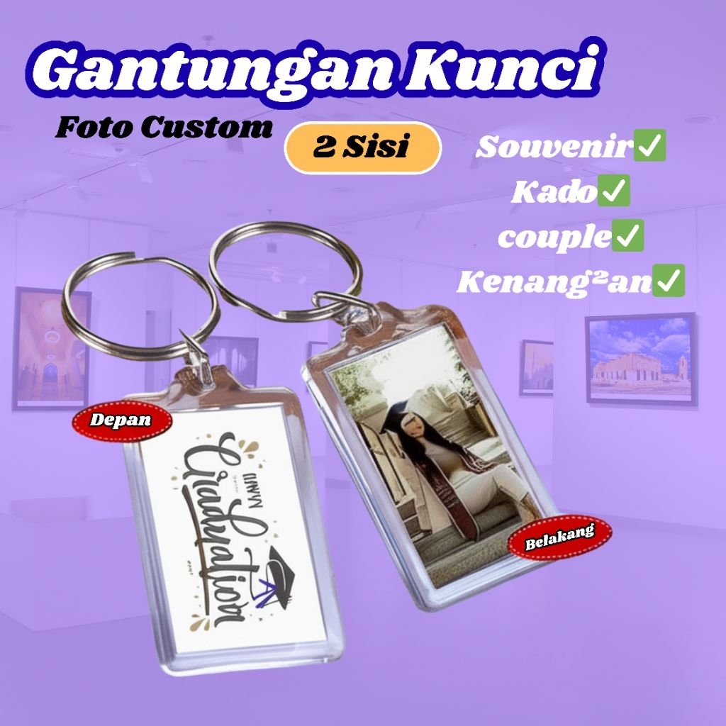 Jual Gantungan Kunci Ganci Insert paper 2 sisi / Gantungan Kunci ...
