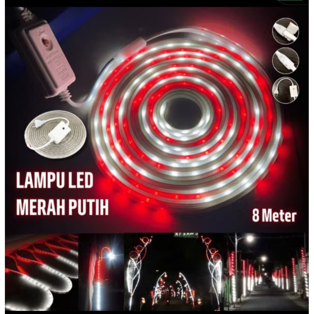 Jual LAMPU LED STRIP MERAH PUTIH//LAMPU HIAS 17 AGUSTUS MERAH PUTIH ...