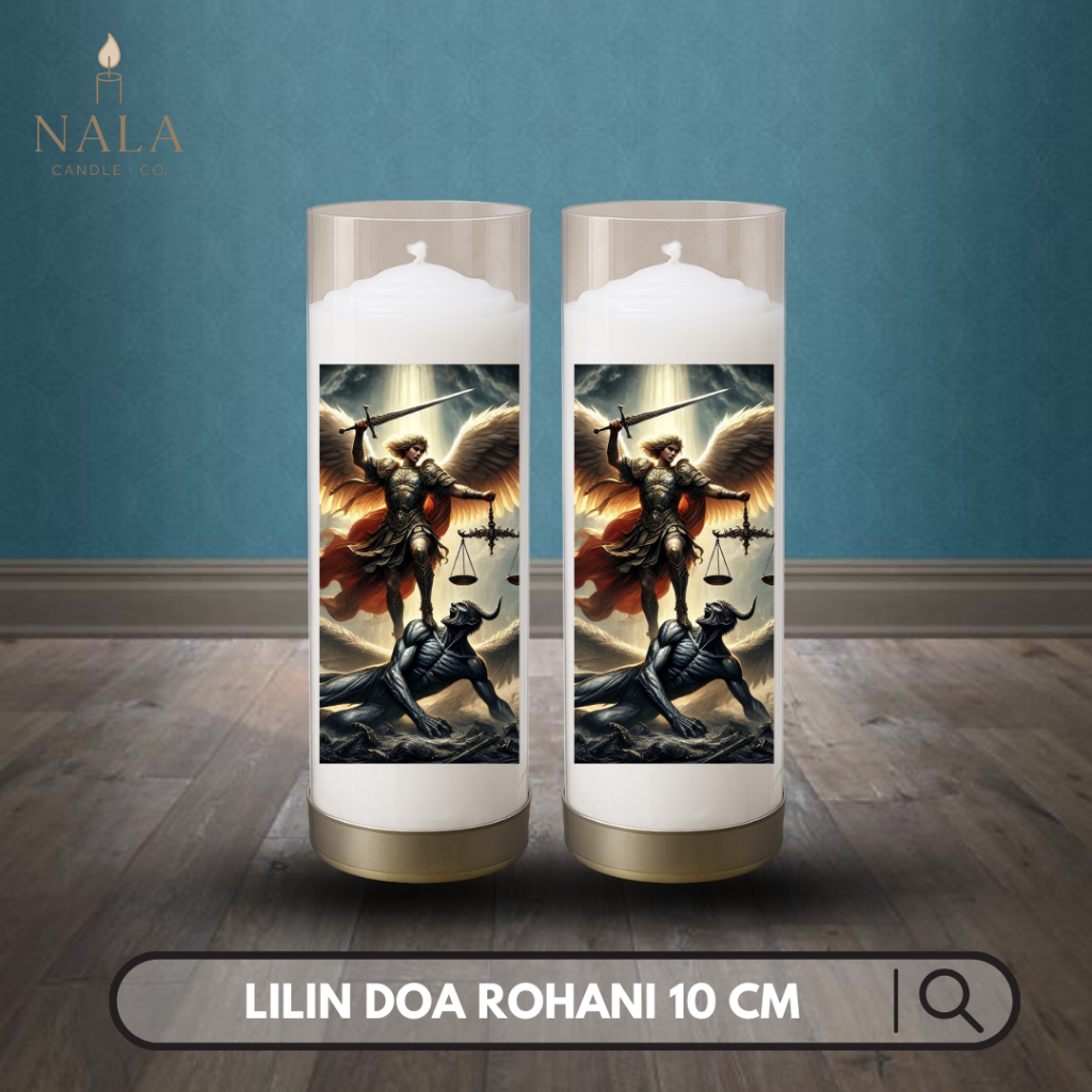 Jual Lilin Doa Rohani St Michael 10 cm Putih untuk Misa & Devosi Altar ...