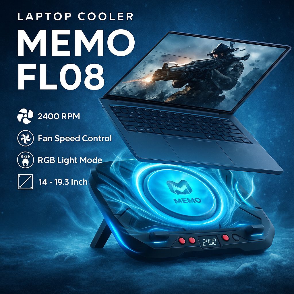Jual Pendingin laptop Memo FL08 laptop cooling fanwith 2400RPM turbo ...