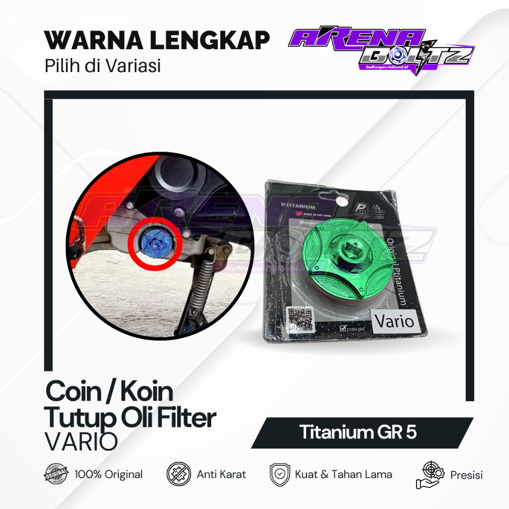Jual P TITANIUM Coin / Koin M30 Tutup Oli Filter / Pembuangan Oli Vario ...