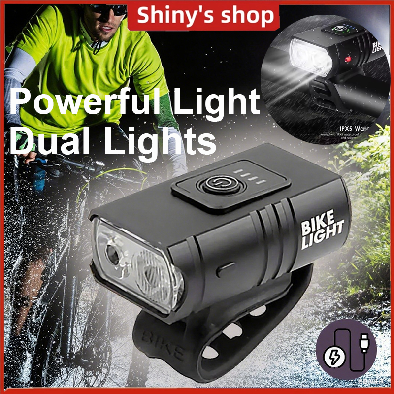 Jual Lampu Depan Sepeda LED Isi Ulang USB Senter Sepeda Isi Ulang 6 Mode Cahaya Kuat Lampu Ganda ...