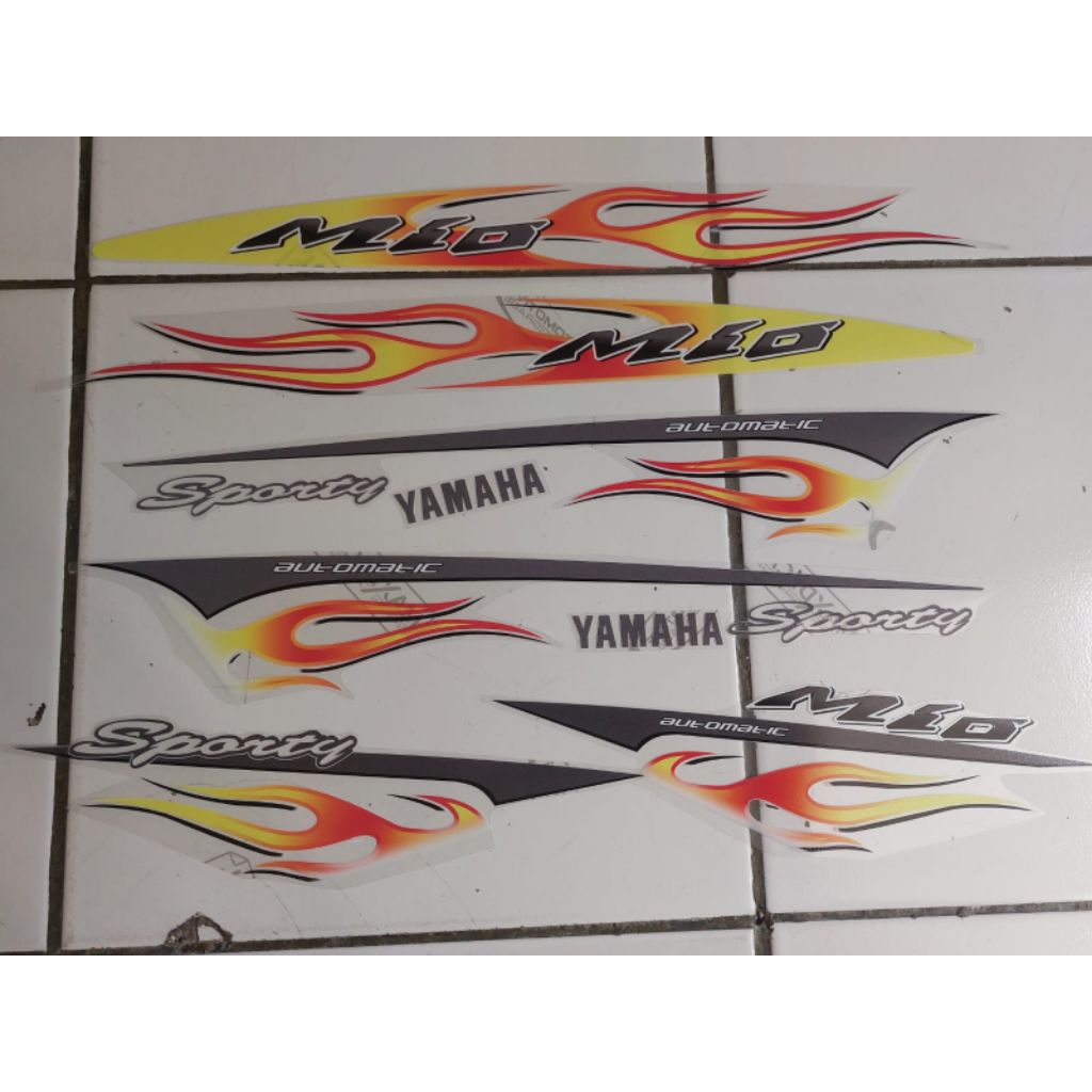 Jual Striping Transparan Mio Sporty/Mio Smile Motif Api Sticker Mio Api ...
