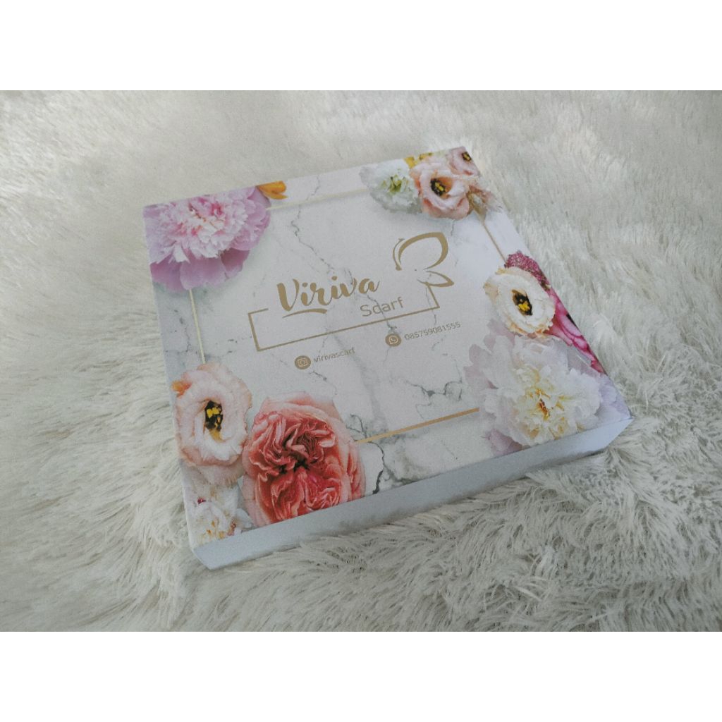 Jual custome box hijab 16x16x3cm kardus hijab box scarf murah box ...