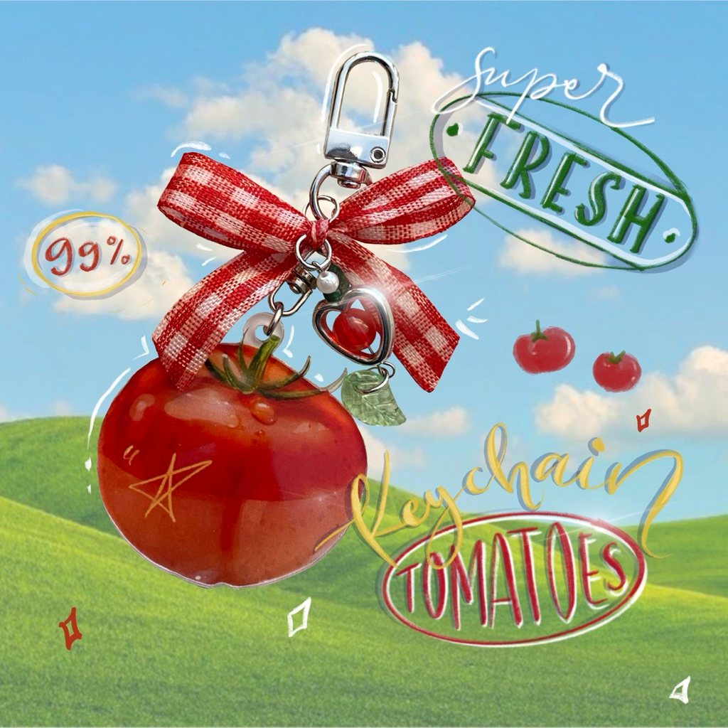 Jual Tomato Keychain Aesthetic. Gantungan kunci tomat | Shopee Indonesia