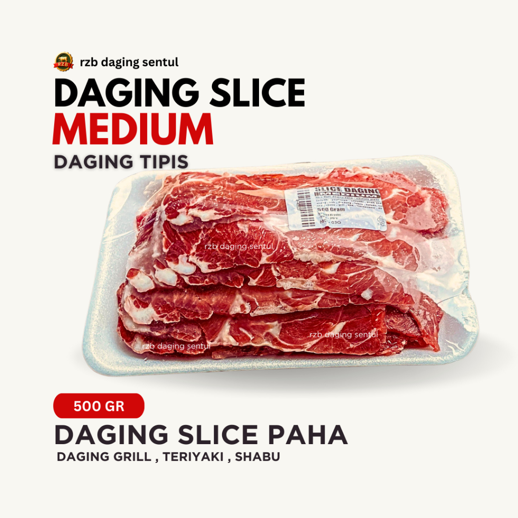 Jual RZB | DAGING SLICE MEDIUM ( LOW FAT ) 500gr | DAGING TIPIS PAHA ...