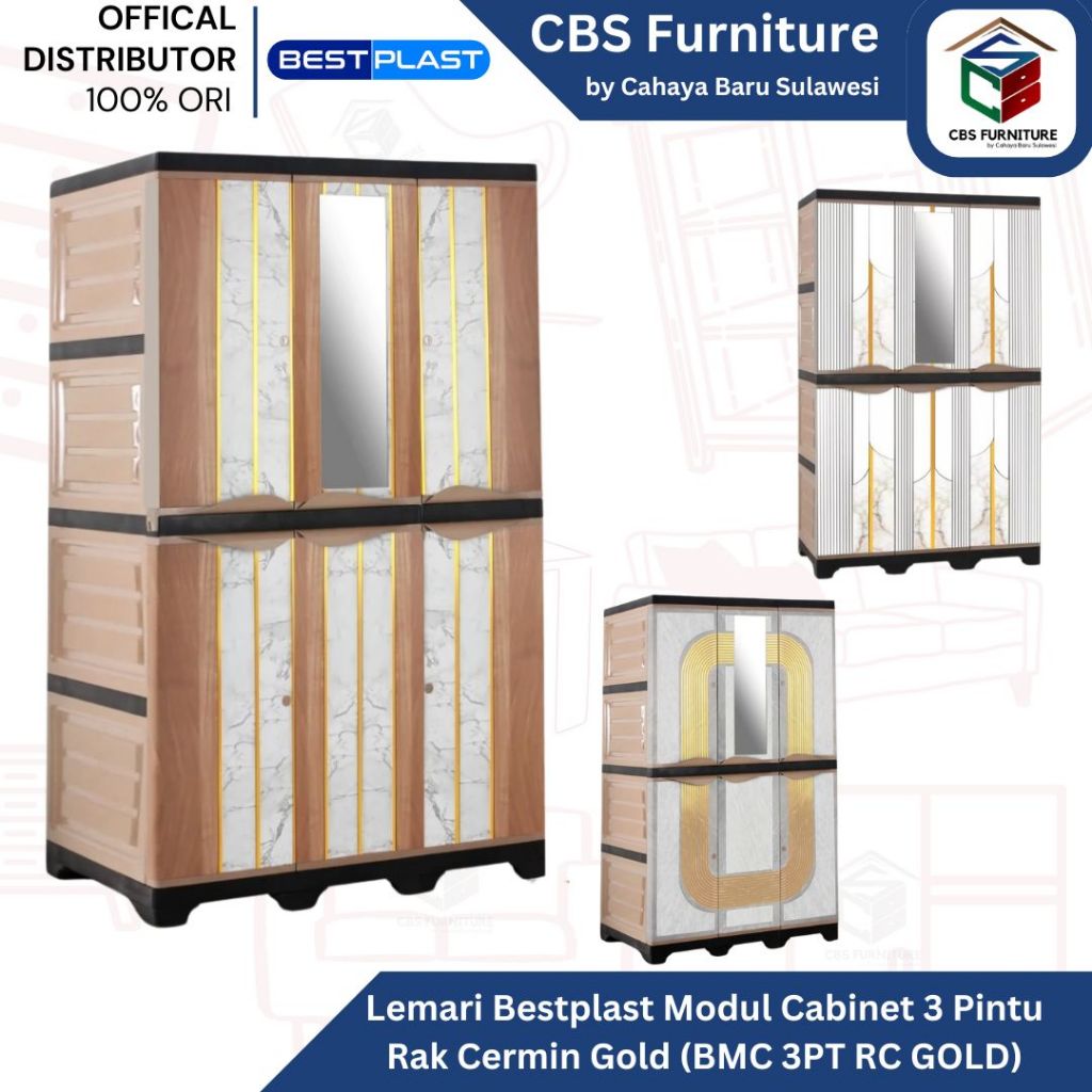 Jual BestPlast - Lemari Pakaian BestPlast Modul Cabinet 3 Pintu Rak ...