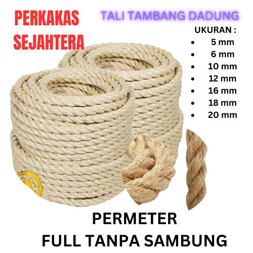 Jual Tali Tambang Dadung / Manila / Kapal - 12MM Gurita Per Meter ...