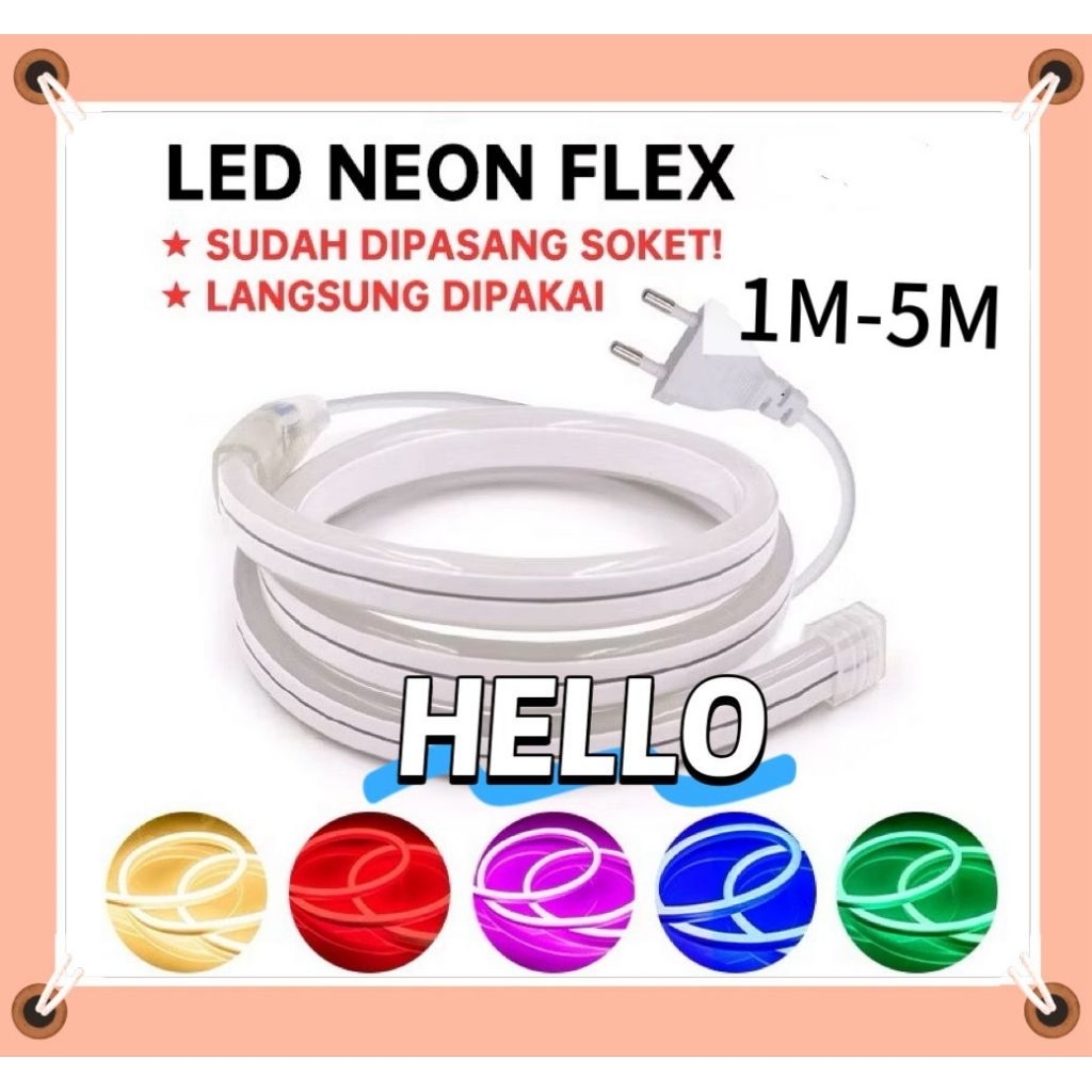Jual Paket Lampu LED Neon Flex 220V Lengkap Tinggal Colok 1M 2M 3M 4M ...