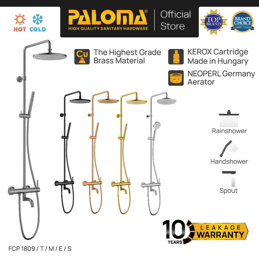 Jual PALOMA FCP 1809 Shower Tiang Set Column Keran Mandi Kran Panas ...