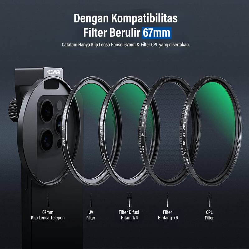 Jual filter lensa kamera ponsel cpl clip-on 52mm,filter cpl untuk ...