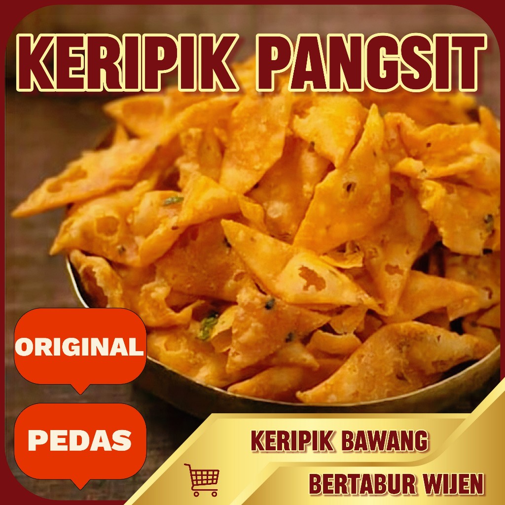 Jual Keripik Pangsit / Keripik Bawang Snack Cemilan Enak Gurih Pedas ...