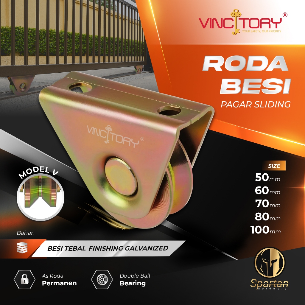 Jual Vincitory Roda Besi Rel Pintu Pagar Gerbang Sliding Bentuk V ...